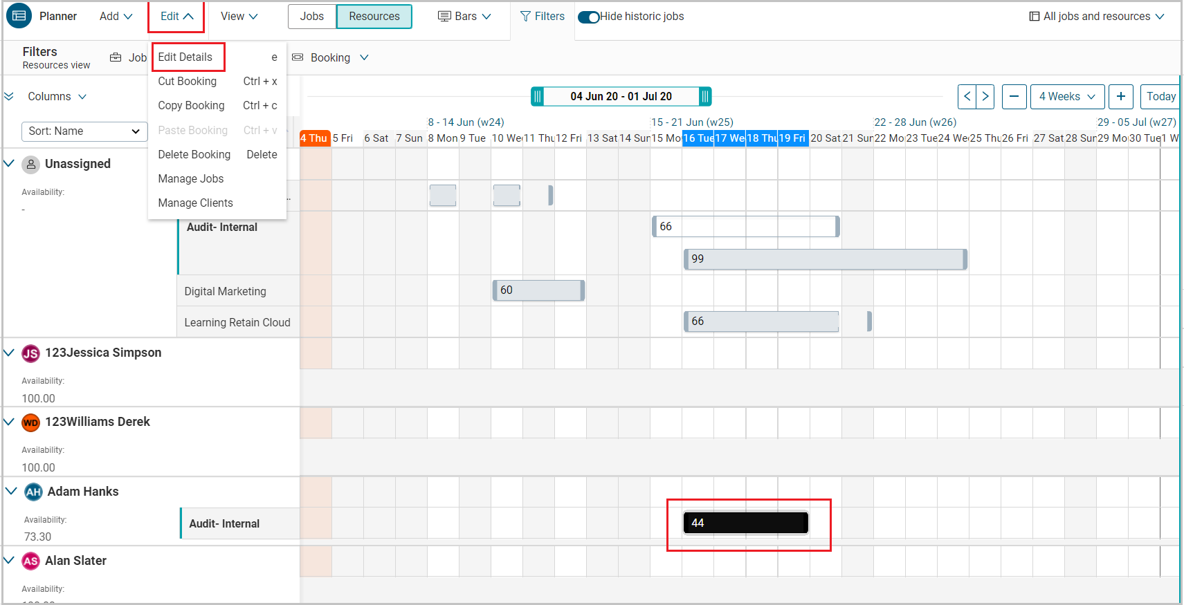 Maintain bookings - Retain Cloud Help